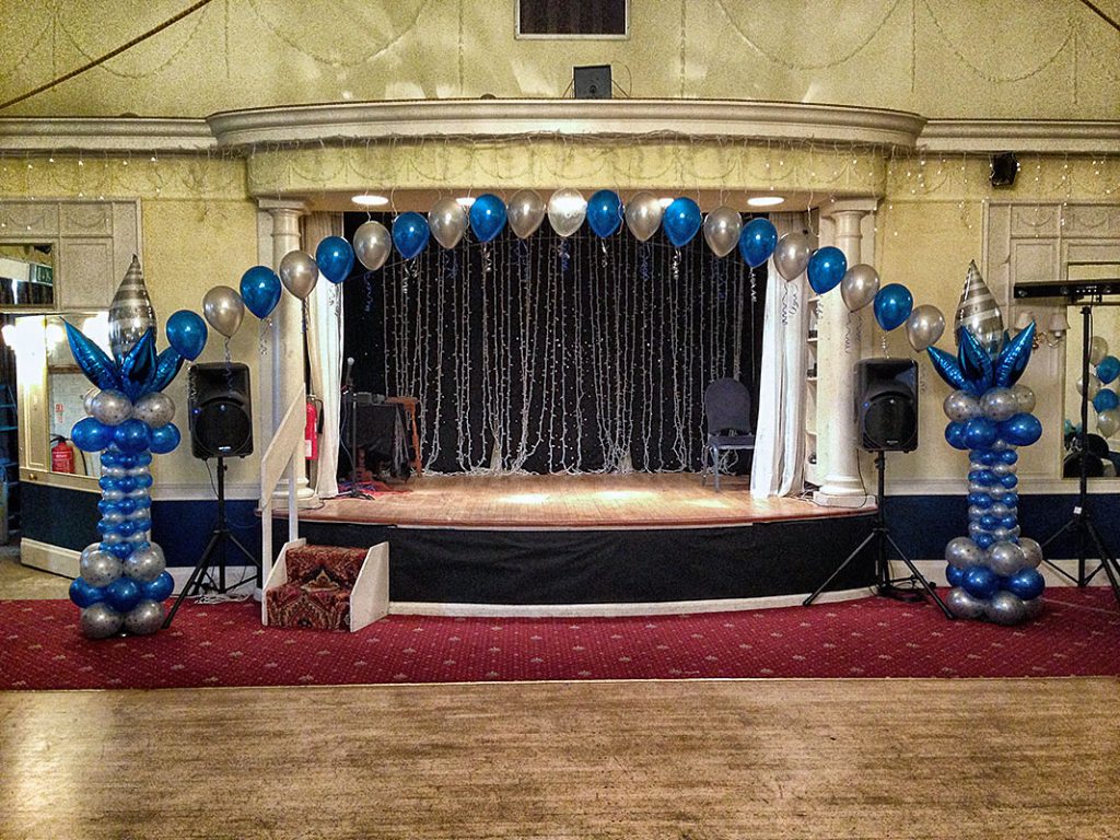 balloon-string-of-pearls-arch-on-columns-with-tapers - One Stop Party Shop