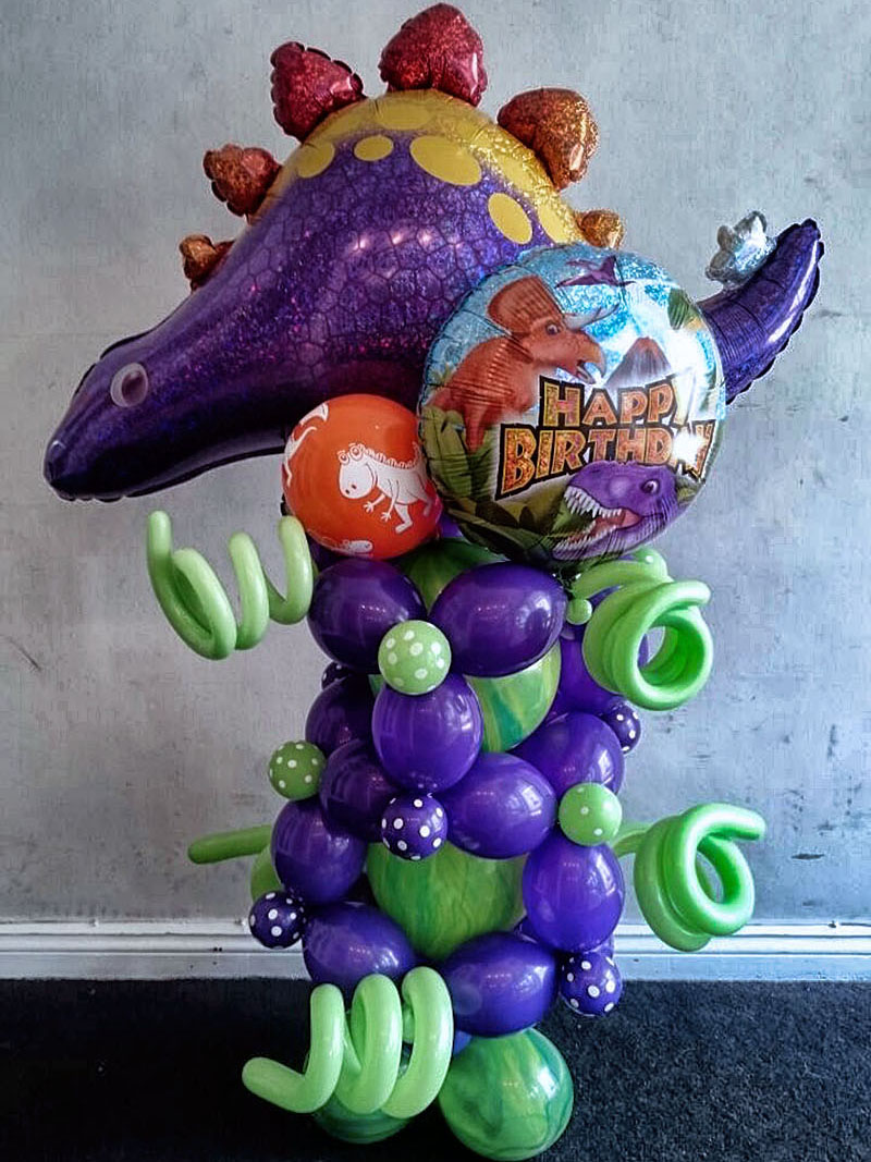 dinosaur-balloon-happy-birthday-column - One Stop Party Shop